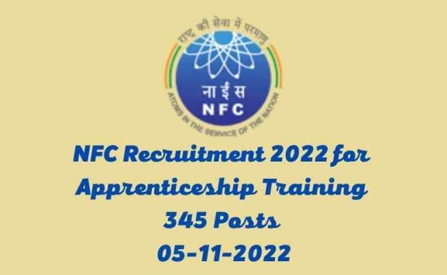 NFC Recruitment for Apprenticeship | 345 Posts | 05-11-2022