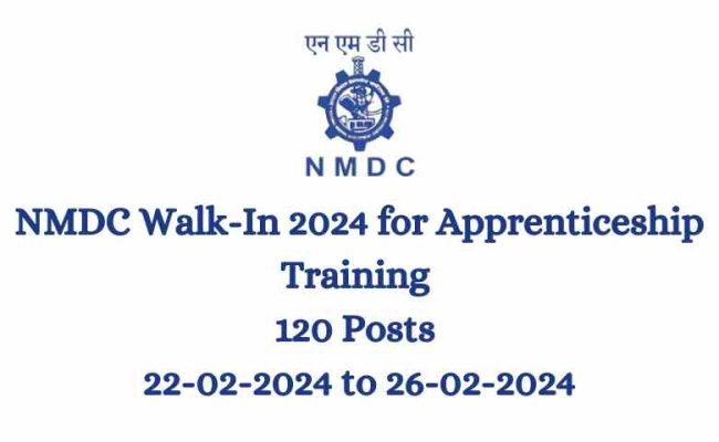 NMDC Walk-In for Apprenticeship Training | 22-02-2024 to 26-02-2024
