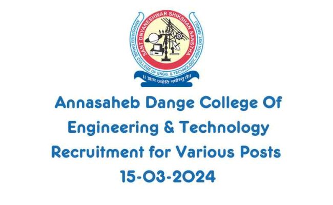 Annasaheb Dange College Of Engineering & Technology Recruitment for ...