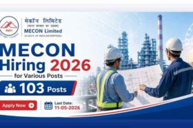 MECON Recruitment 2026 for Managers, Senior Manager (Civil) | 30-04-2026